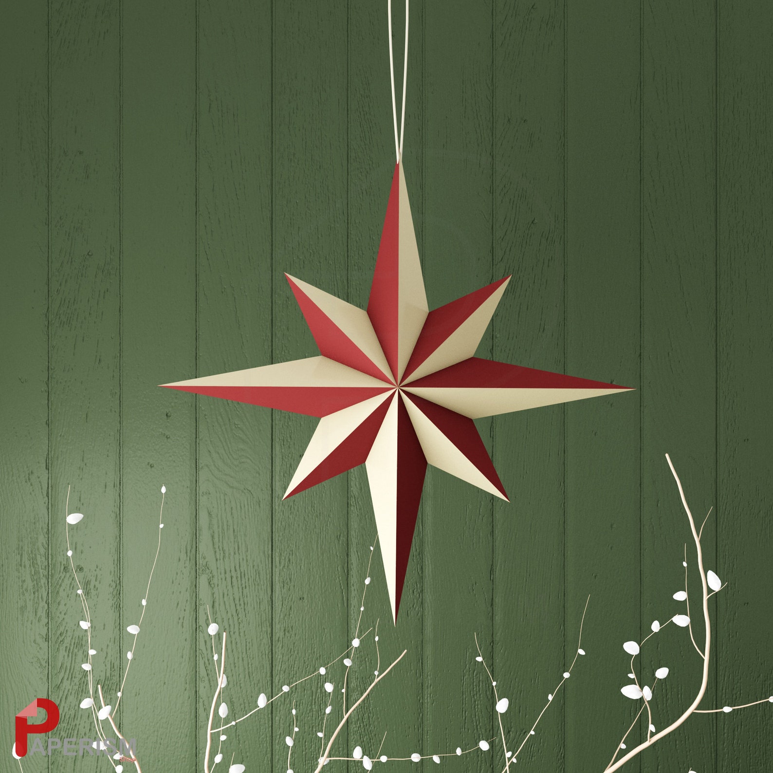 Compass Rose Pdf Printable Template, SVG Origami Northstar, Hanging ...