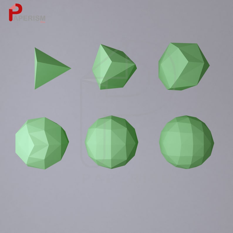 Uniform Polyhedron Geometry, 3d Platonic Solid Set 5, DIY Polyhedron ...