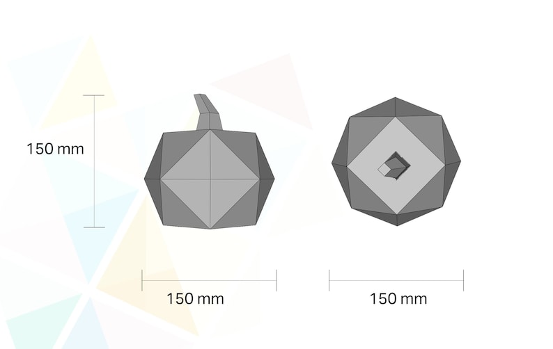 2 Pumpkin Lantern Papercraft, Pdf Printable Template, Fall Pumpkin ...