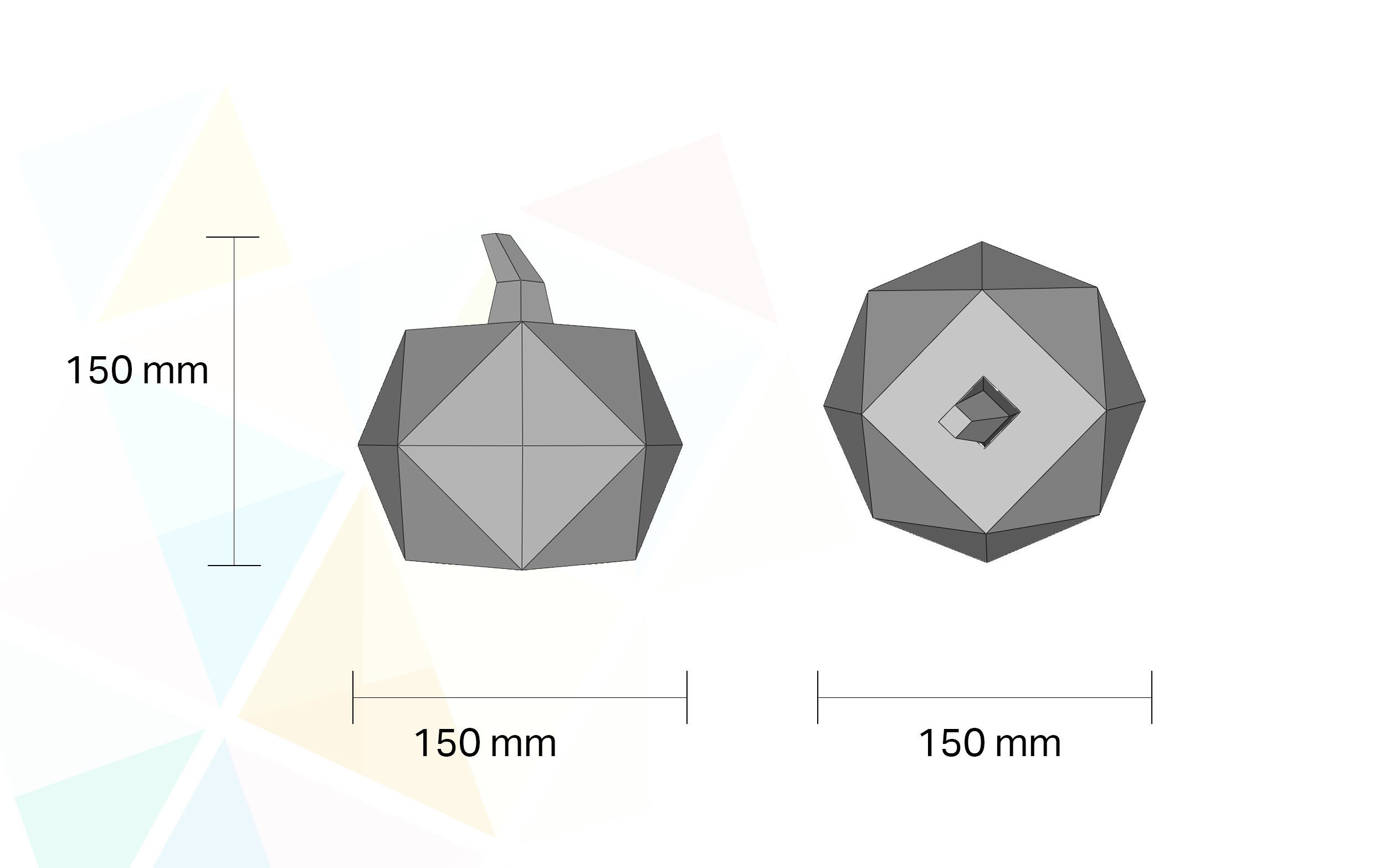 2 Pumpkin Lantern Papercraft, Pdf Printable Template, Fall Pumpkin ...