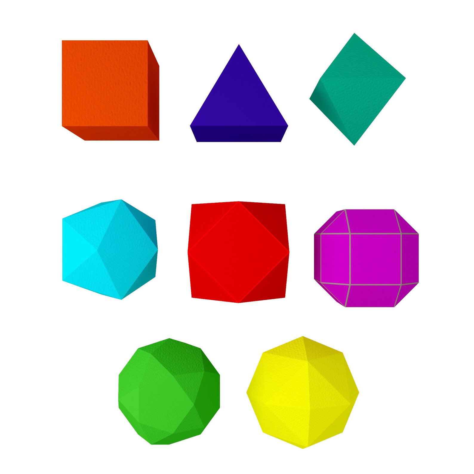 Basic Shapes Nets Papercrafts, 3d Platonic Solid Set 1, DIY Polyhedron ...