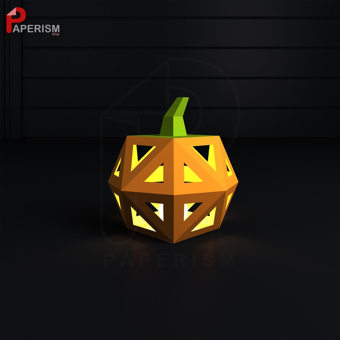 2 Pumpkin Lantern Papercraft, Pdf Printable Template, Fall Pumpkin ...