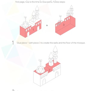 3D Mosque Model, PRINTABLE Ramadan Decor, Ramadan Papercraft Lantern ...