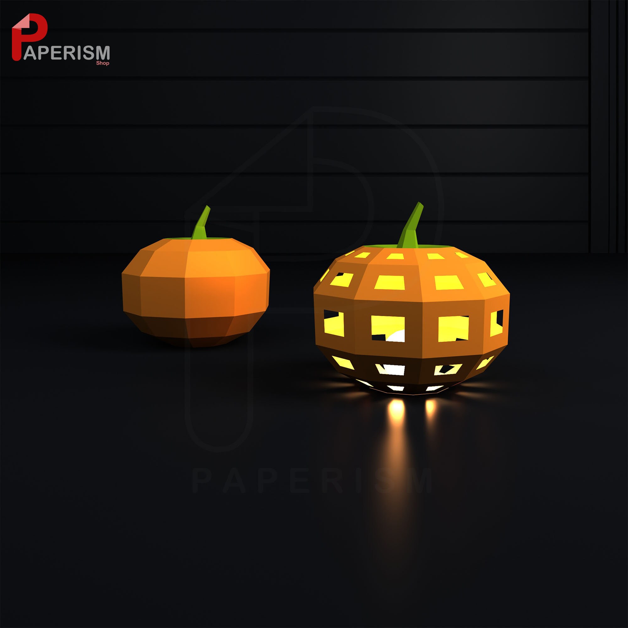 Papercraft Pumpkin Lantern Pdf Printable Template Fall - Etsy