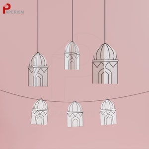 3D Mosque Coloring Papercraft, PRINTABLE Ramadan Crafts for Kids, Paper ...