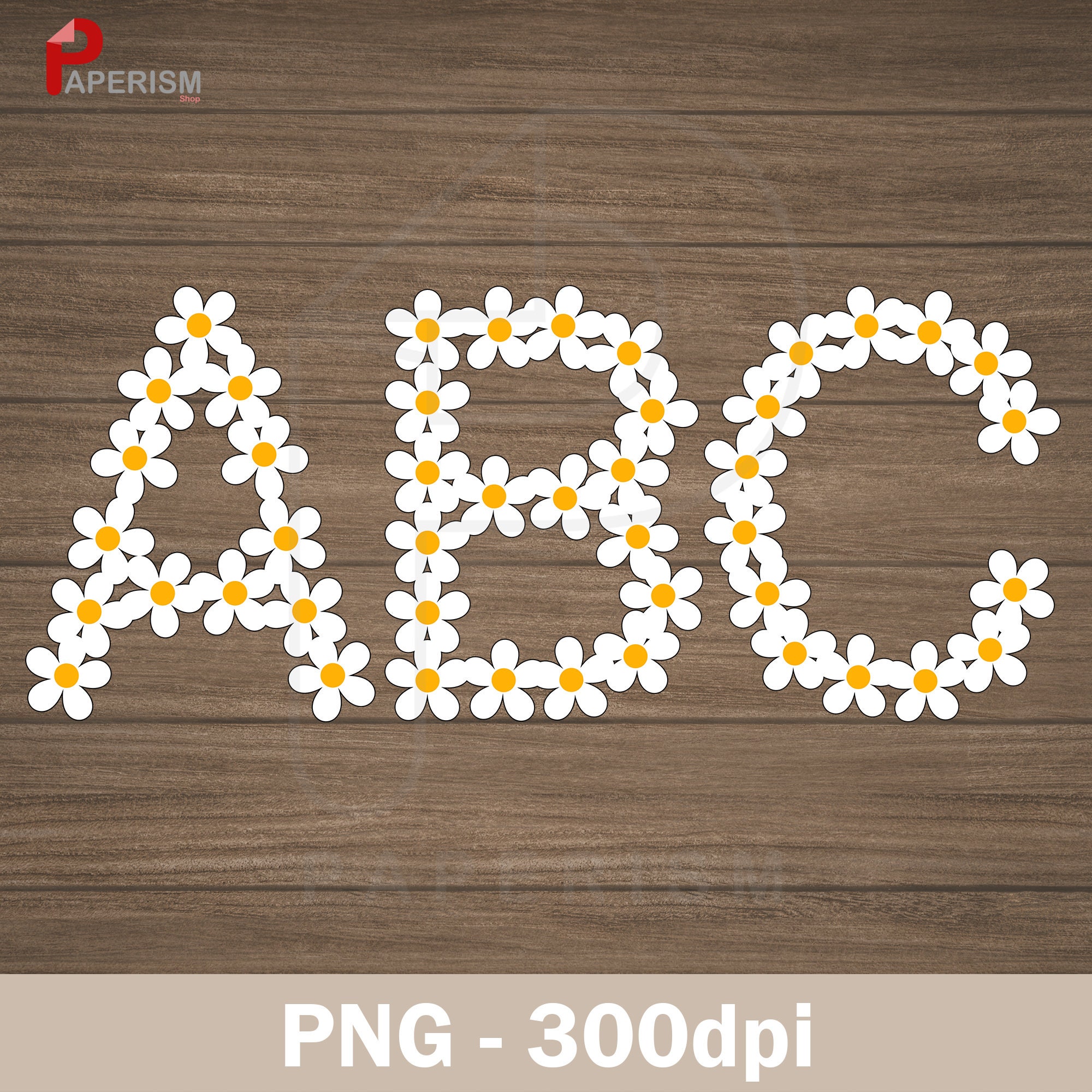 Floral Letters PNG Alphabet Bundle, Daisy Alpha Pack, Clipart Daisy ...