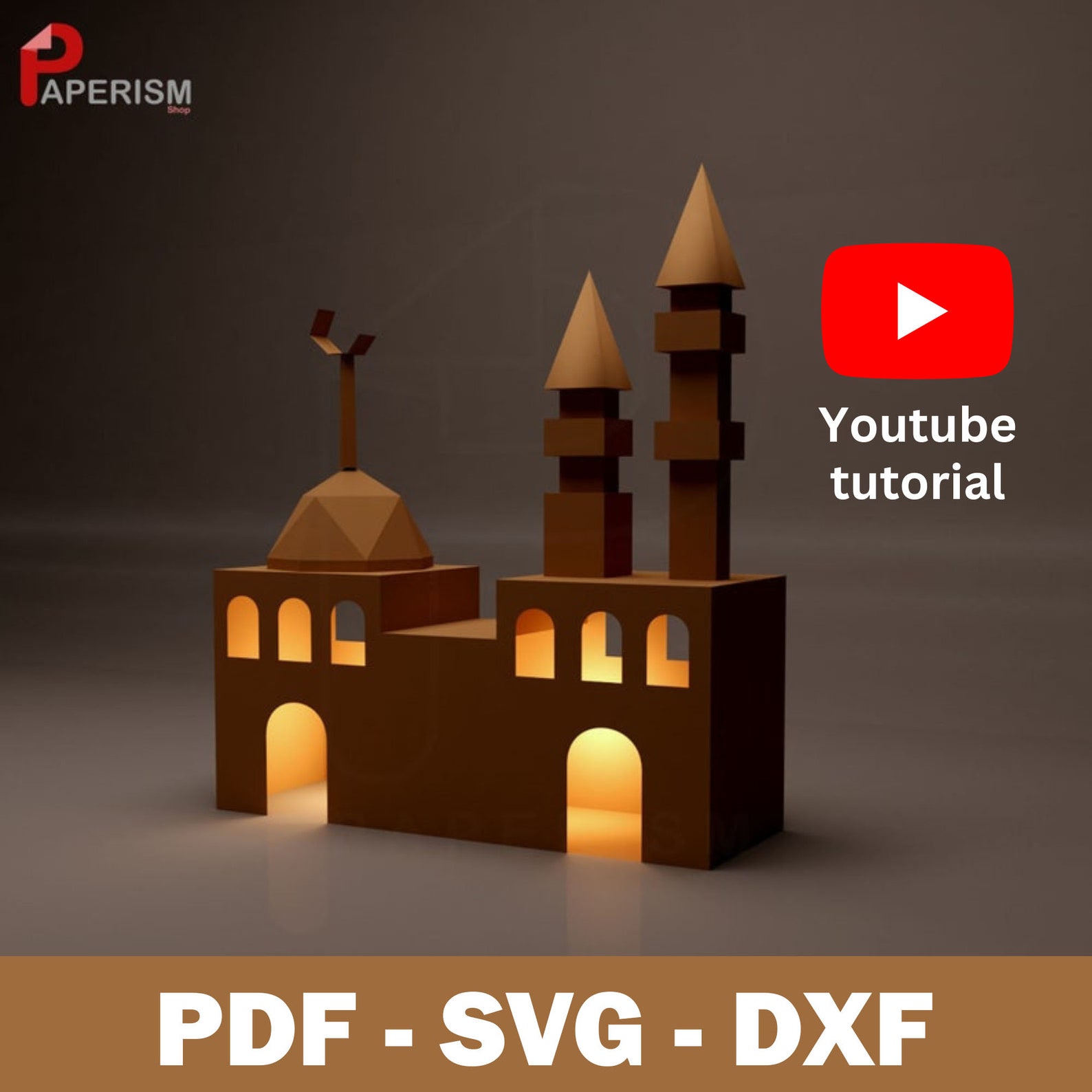 3D Mosque Model, PRINTABLE Ramadan Decor, Ramadan Papercraft Lantern ...