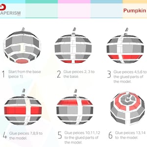 Papercraft Pumpkin Lantern , Pdf Printable Template, Fall Pumpkin Craft ...