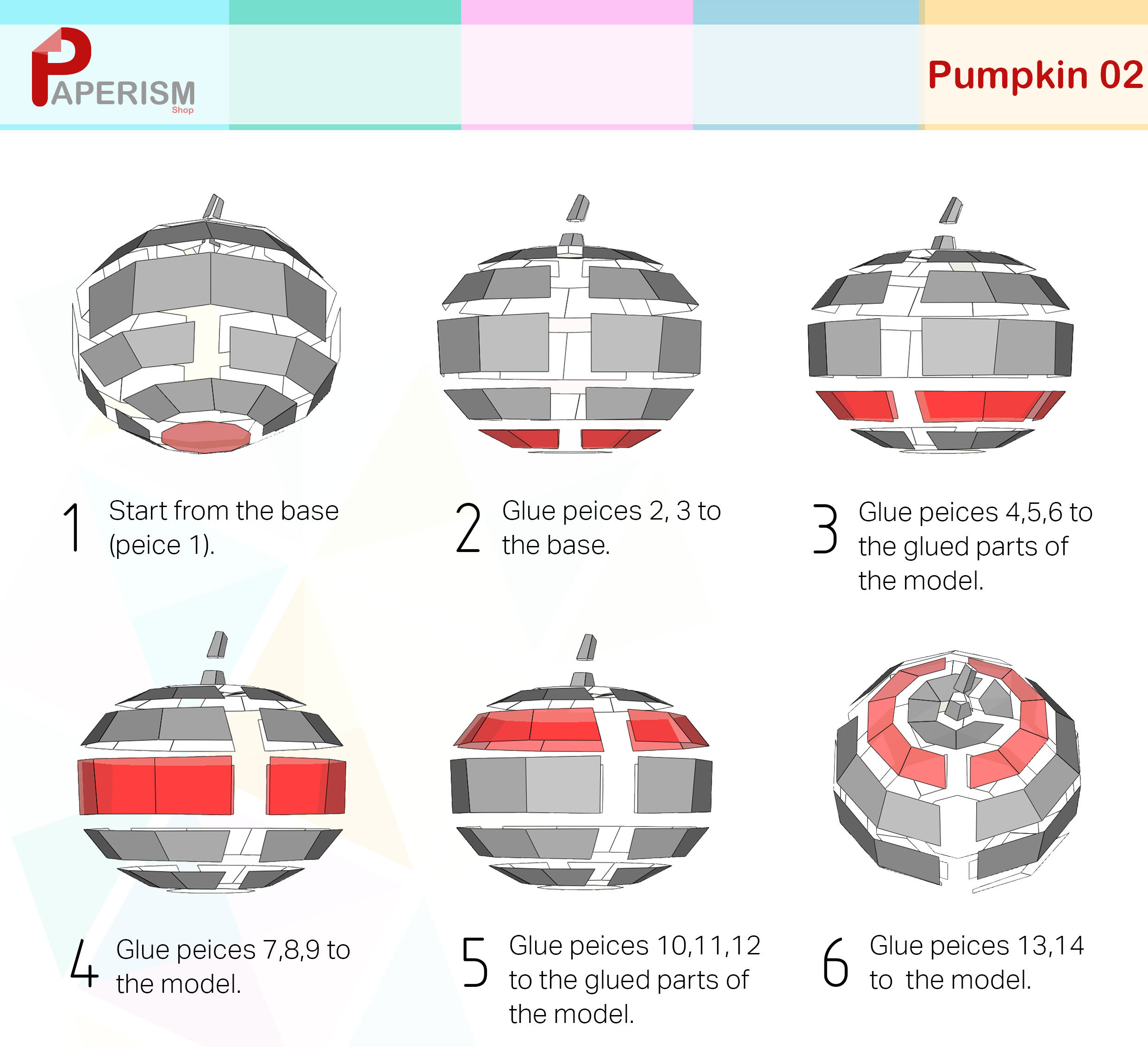Papercraft Pumpkin Lantern Pdf Printable Template Fall - Etsy