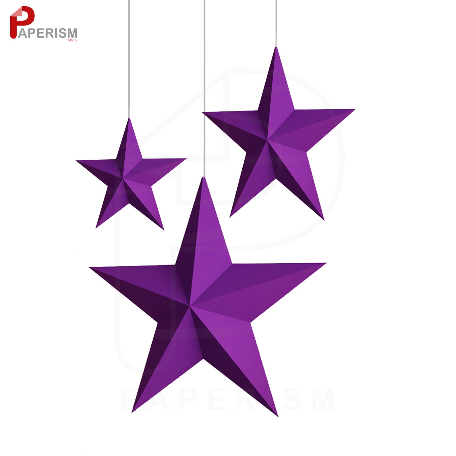 3 Stars Pdf Printable Template, Hajj & Eid DIY Hanging STARS, 5 Point ...
