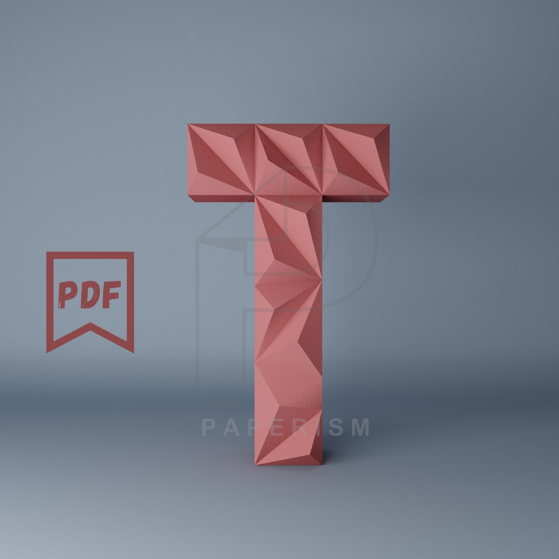 T Low Poly Papercraft, Letter, Alphabet T 3D, 3D Lyric, Papercraft ...