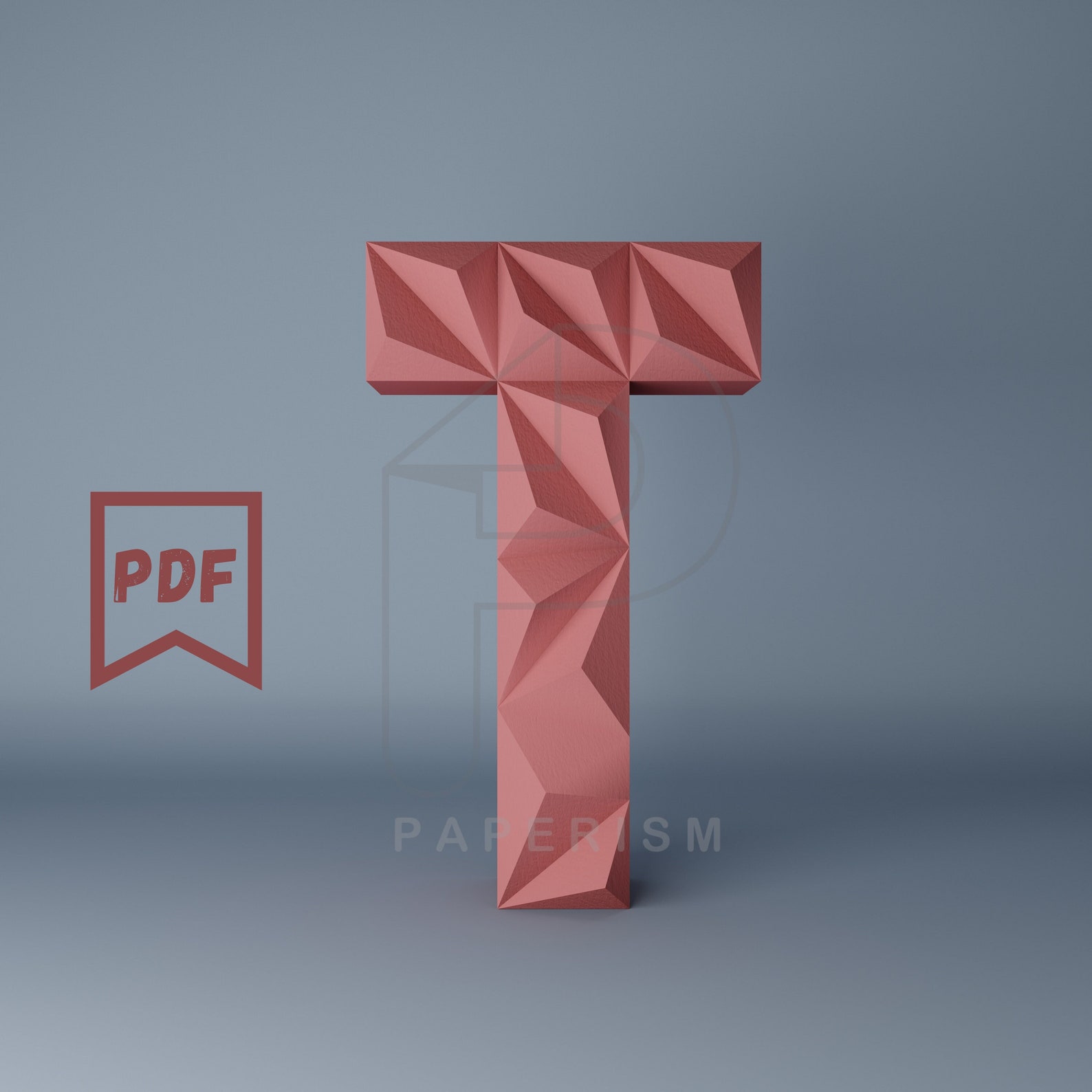 T Low Poly Papercraft, Letter, Alphabet T 3D, 3D Lyric, Papercraft ...