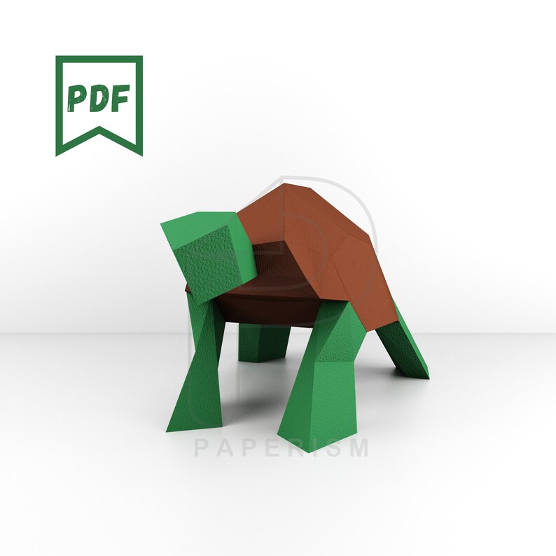 Turtle 3d Papercraft Low Poly, Abstract Turtle Model, Origami Turtle ...