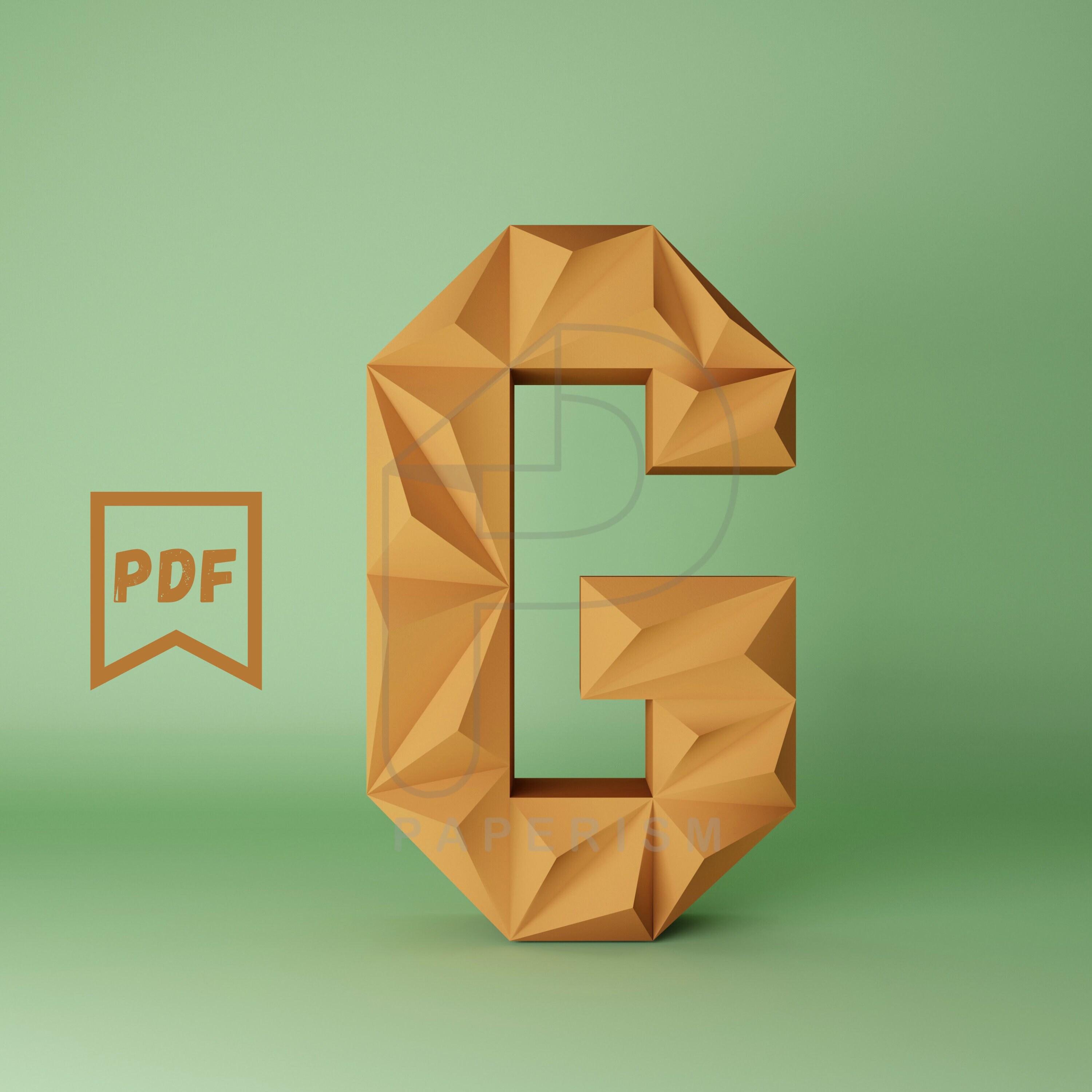 G Low Poly Papercraft, Letter, Alphabet G 3D, 3D Lyric, Papercraft ...