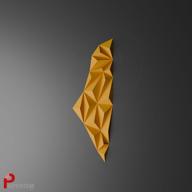 3d Palestinian Map With Flag Colors Papercrafts Palestine SVG - Etsy