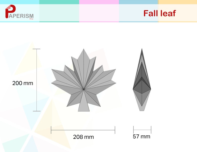 3 Fall Leaves Papercraft, DIY Fall Fireplace Decor, Maple Pdf Printable ...