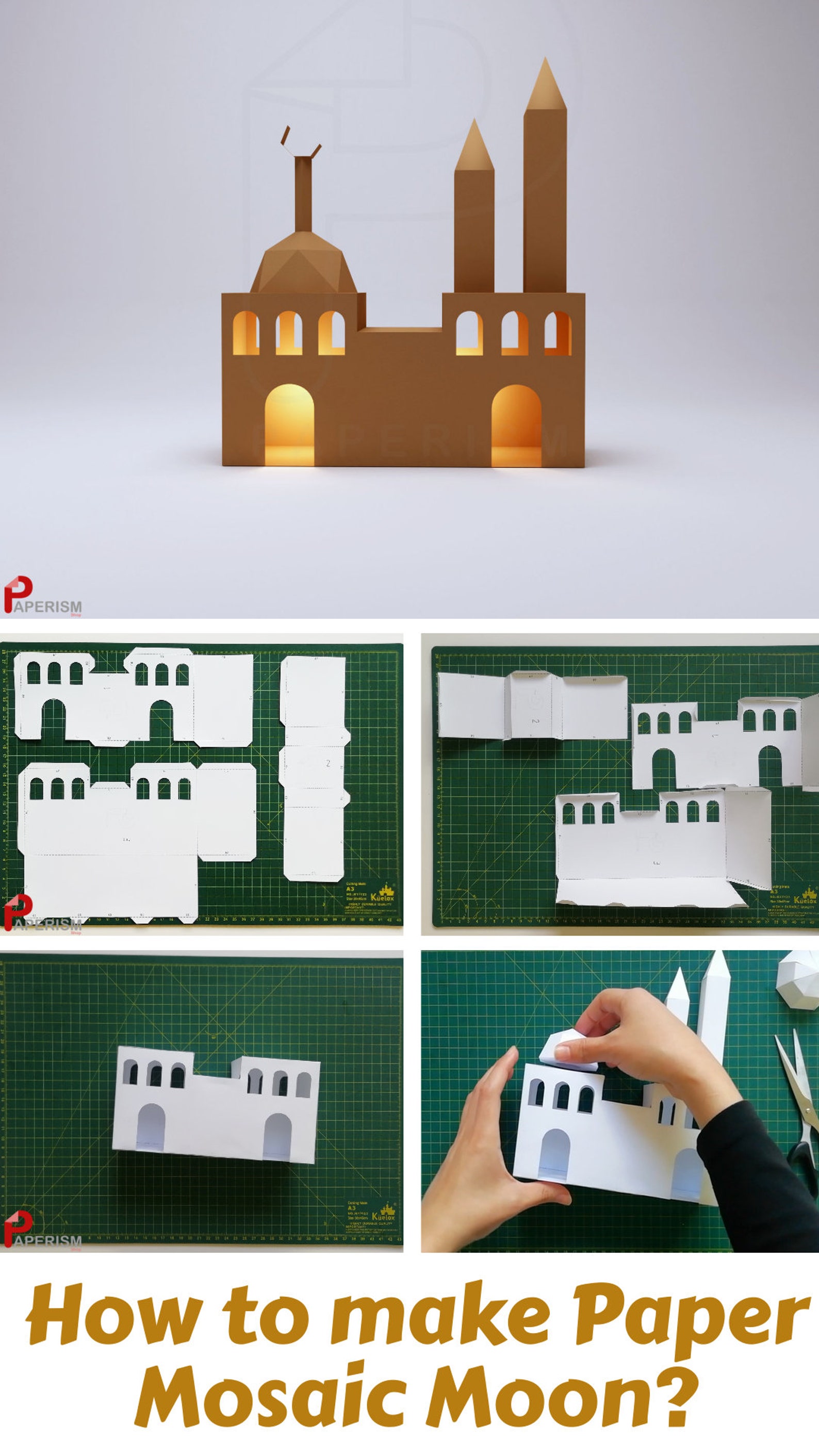 3D Mosque Model, PRINTABLE Ramadan Decor, Ramadan Papercraft Lantern ...