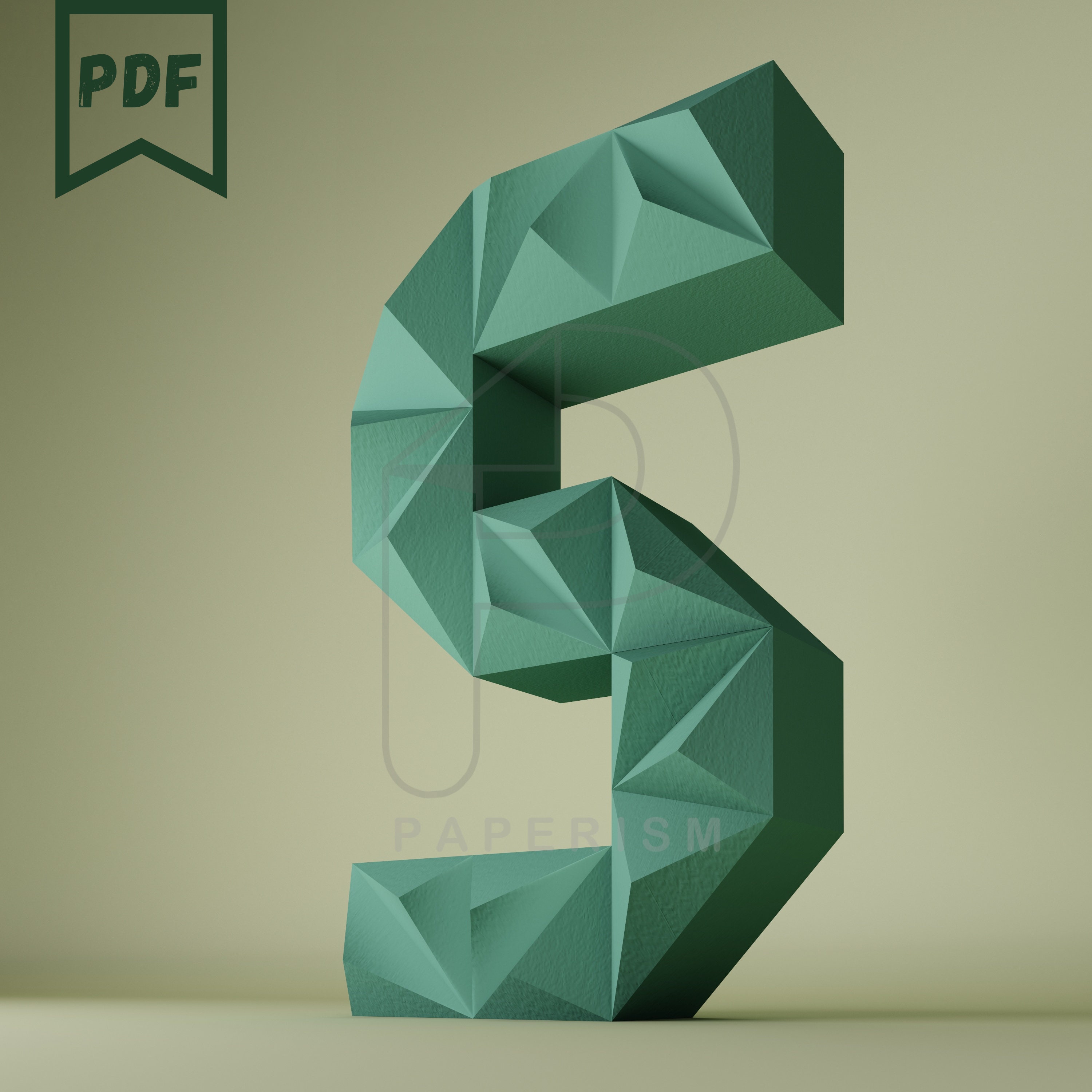 S Low Poly Papercraft, Letter, Alphabet S 3D, 3D Lyric, Gift ...