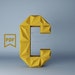 C Letter Low Poly Papercraft, Alphabet C, 3D Letter, 3d Origami Letter ...