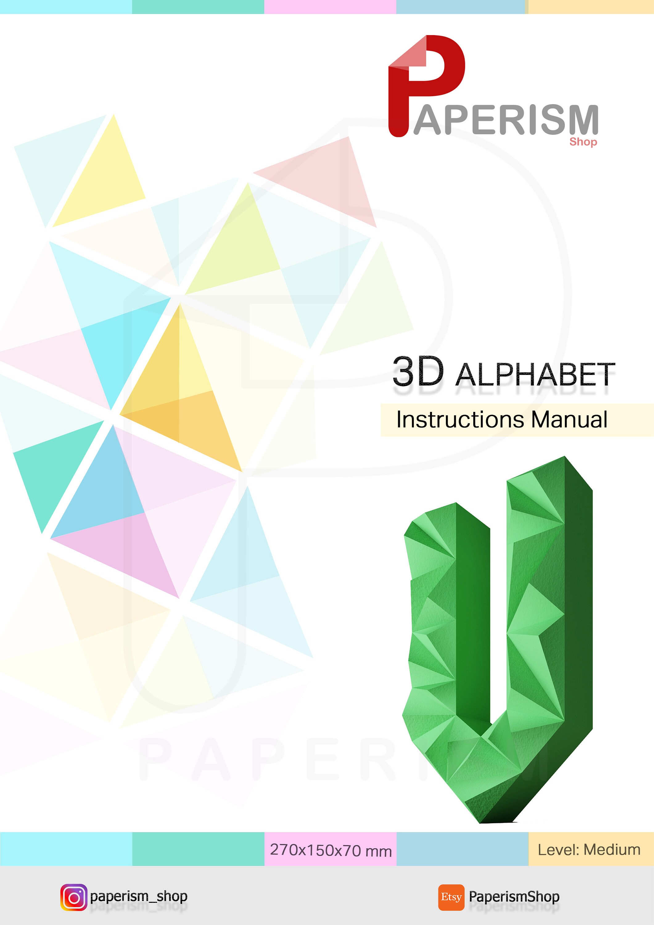 V Low Poly Papercraft, Letter, Alphabet V 3D, 3D Lyric, Gift ...