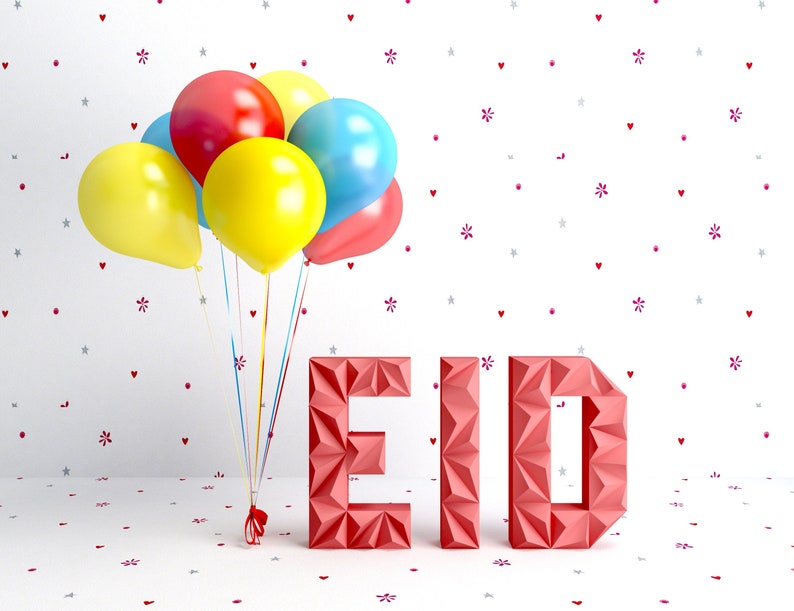 Eid DIY Freestanding Sign, Eid Word Decor, Pdf Template Papercraft ...