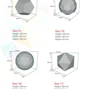 Polygons & Polyhedrons Foldable 3d Nets, 3d Platonic Solid Set 3, DIY ...