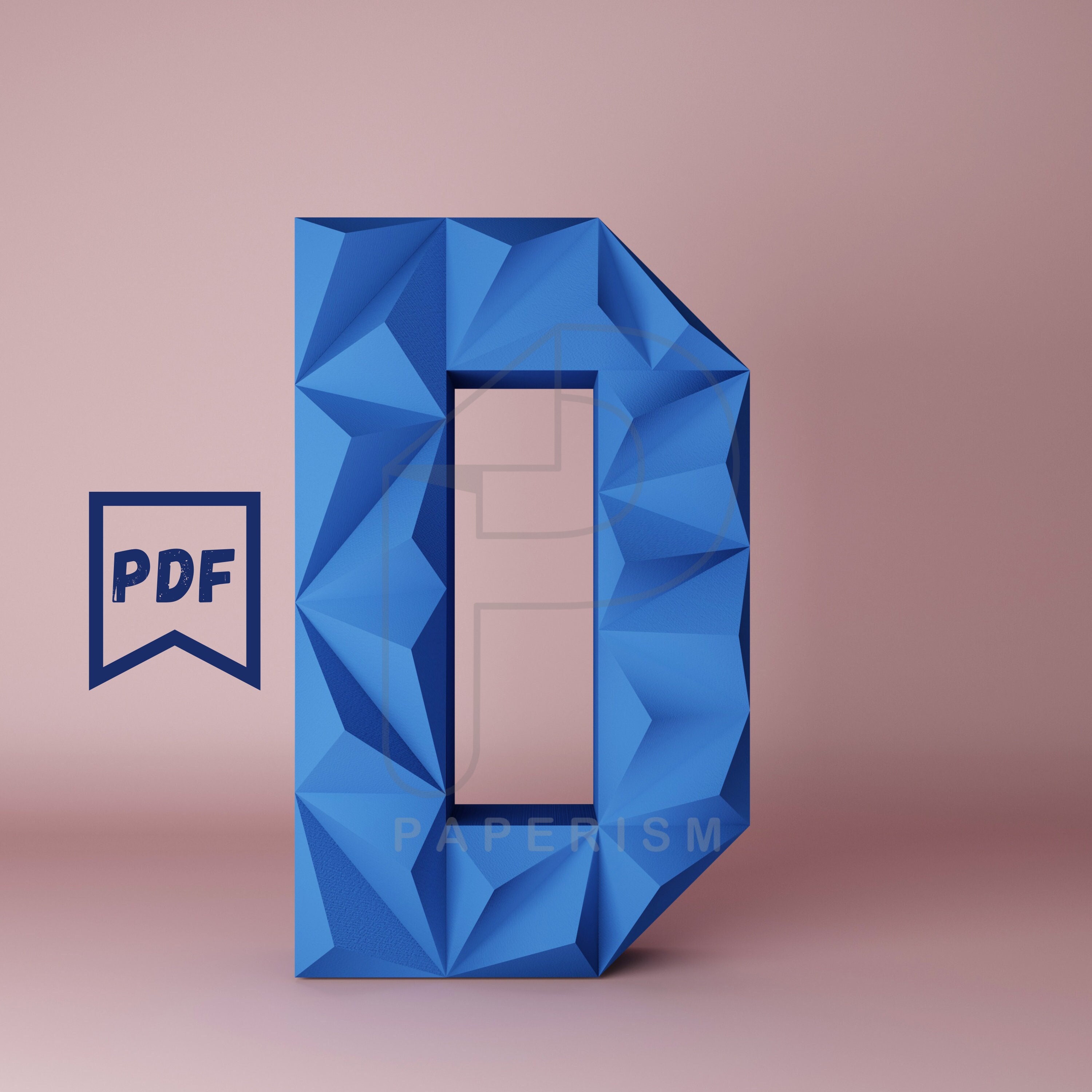 D Low Poly Papercraft, 3d Letter D, Alphabet D, 3D Lyric, Papercraft ...
