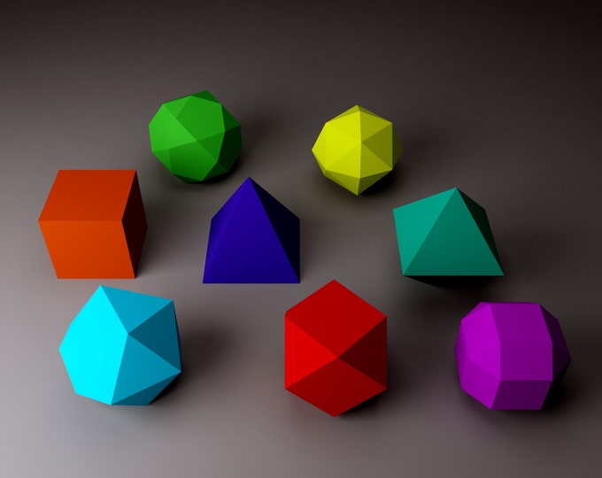 Moonshotkidz Ten 10 Pull up Nets of 3D Shapes STEAM Paper Crafts for ...