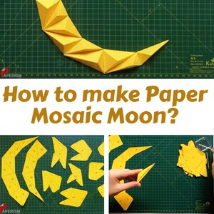 Mosaic Crescent & Star Ramadan Decoration, Origami Ramadan DIY Decor ...