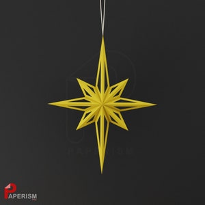 North Star Pdf Printable Template, Low Poly Christmas Decoration, DIY ...