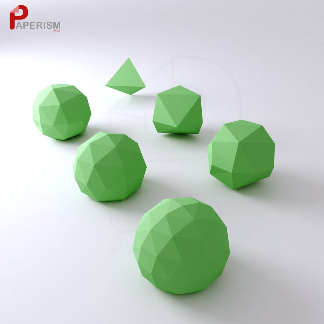 Uniform Polyhedron Geometry, 3d Platonic Solid Set 5, DIY Polyhedron ...