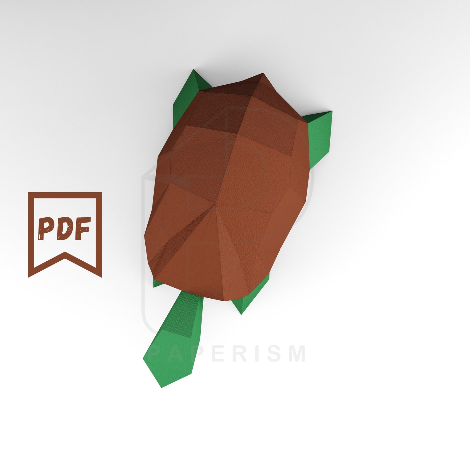 Turtle 3d Papercraft Low Poly, Abstract Turtle Model, Origami Turtle ...