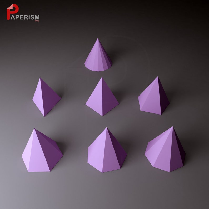 3d Pyramids With Foldable Net Shapes, 3d Platonic Solid Set 4, DIY ...