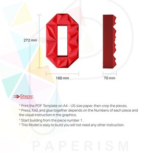 O Low Poly Papercraft, Letter, Alphabet O 3D, 3D Lyric, Gift ...