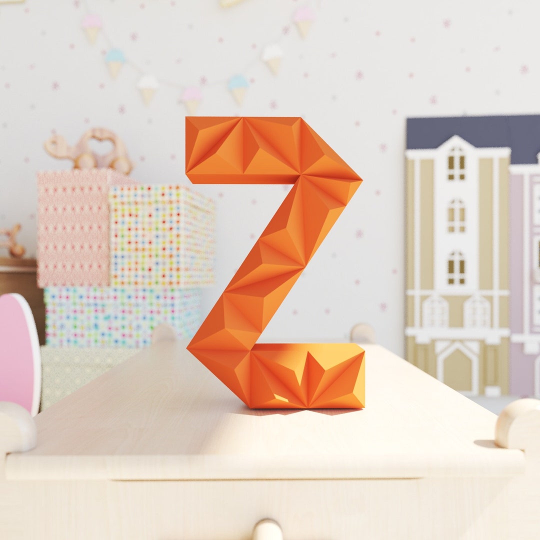 Z Low Poly Papercraft, Letter, Alphabet Z 3D, 3D Lyric, Gift ...
