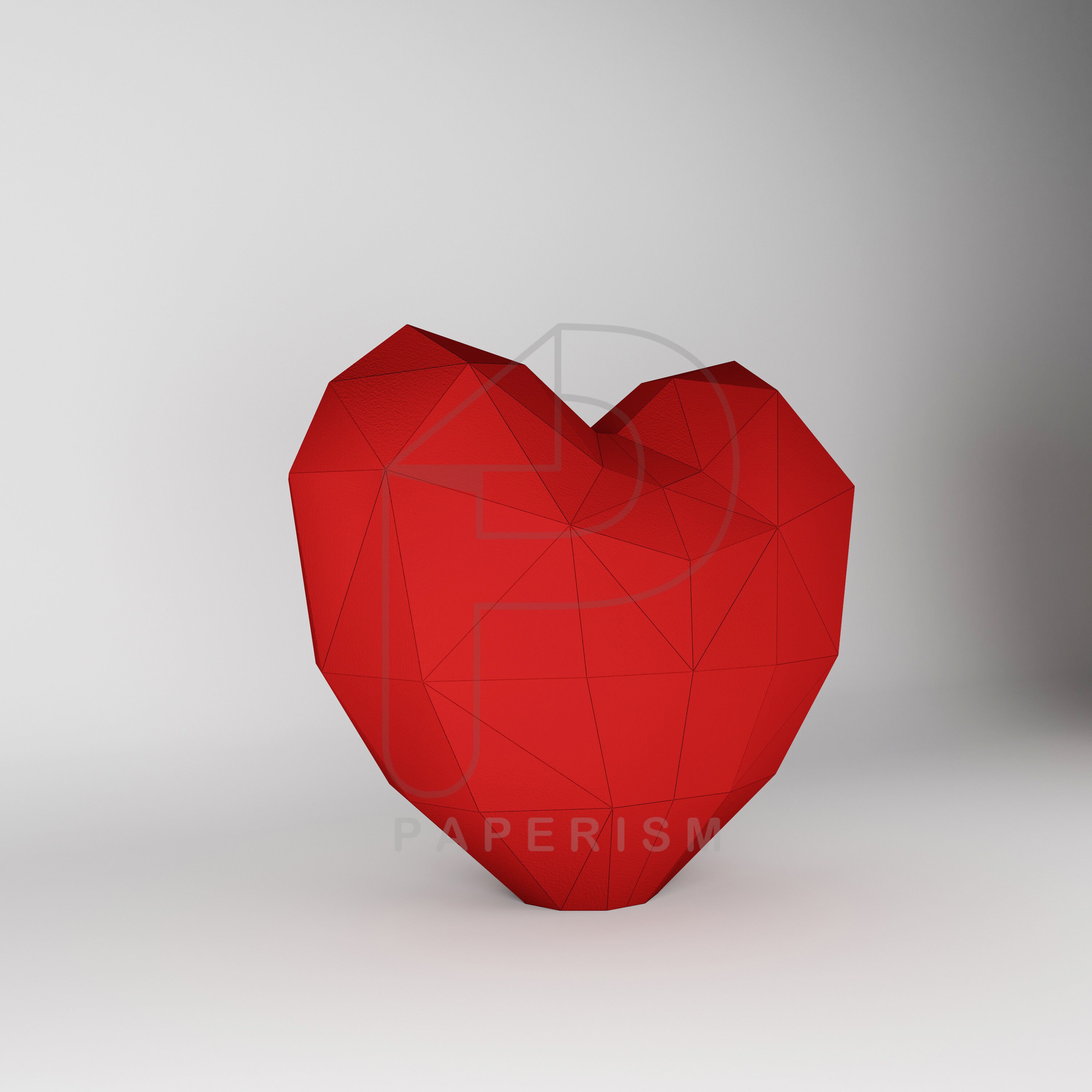 3d Heart Paper Craft Kit, 3d Red Heart Sculpture, Printable Heart ...