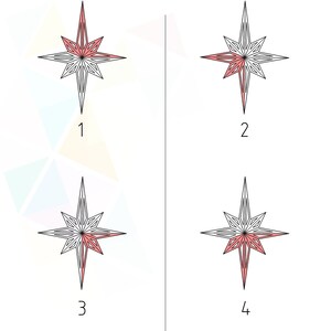 North Star Pdf Printable Template, Low Poly Christmas Decoration, DIY ...