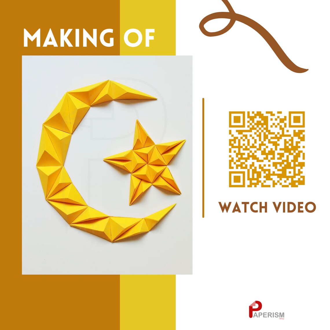 Mosaic Crescent & Star Ramadan Decoration, Origami Ramadan DIY Decor ...