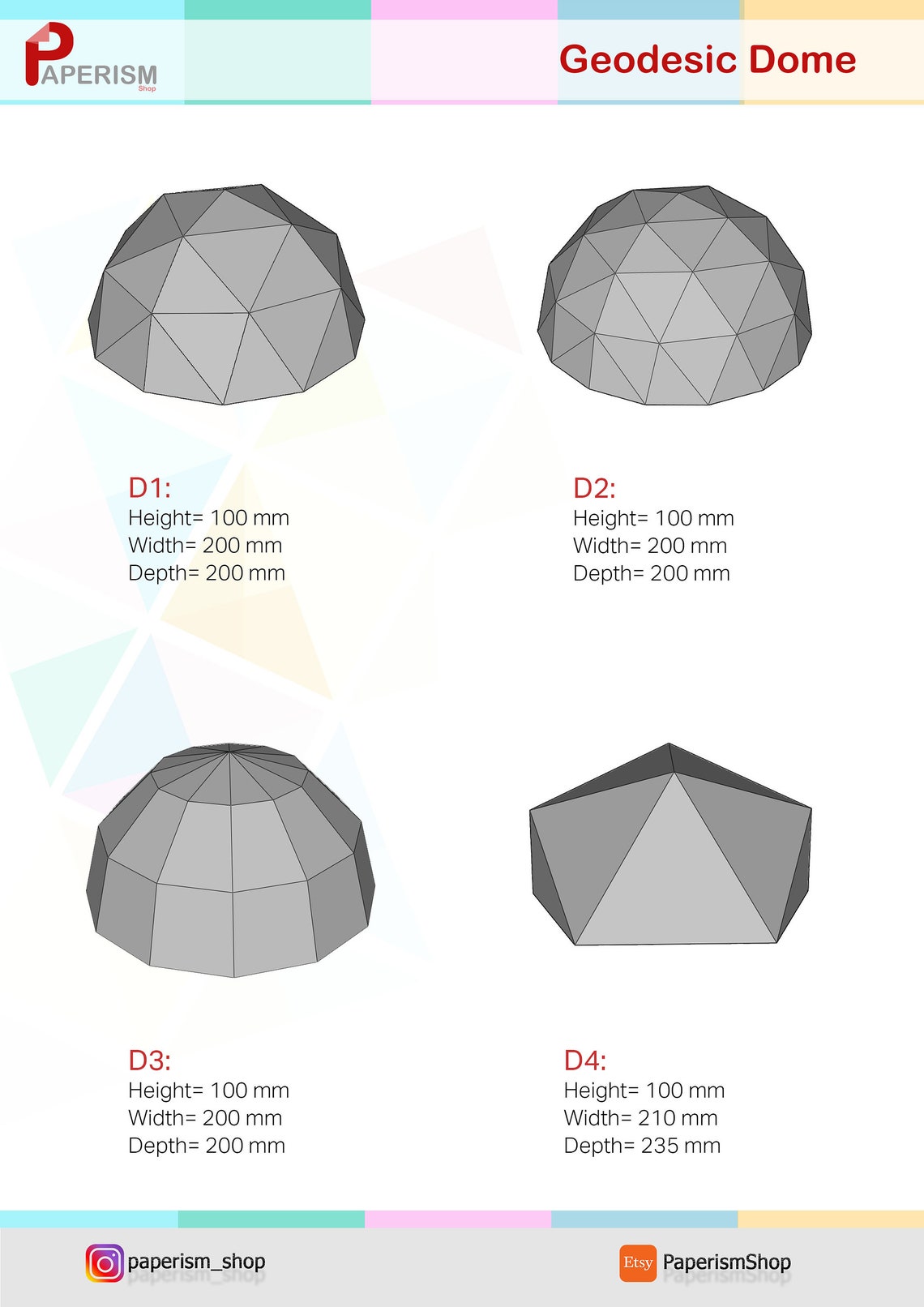 7 Geodesic Dome Set, DIY Dome Models, Build 3d Tent ,foldable Net ...