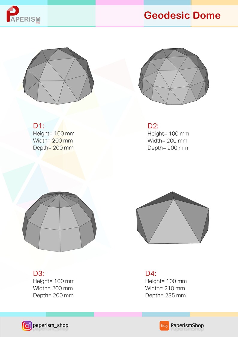 7 Geodesic Dome Set, DIY Dome Models, Build 3d Tent ,foldable Net ...