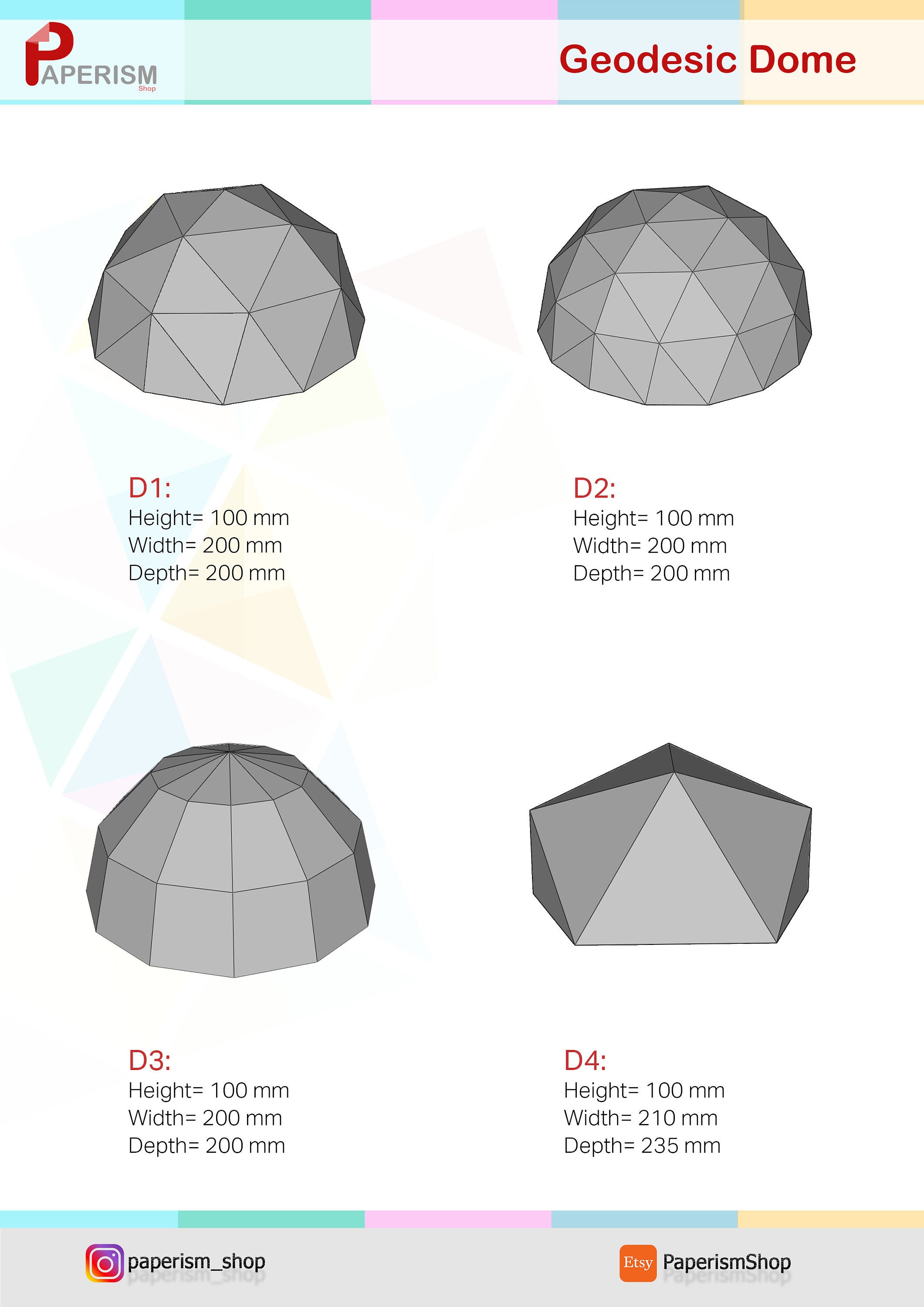 7 Geodesic Dome Set, DIY Dome Models, Build 3d Tent ,foldable Net ...