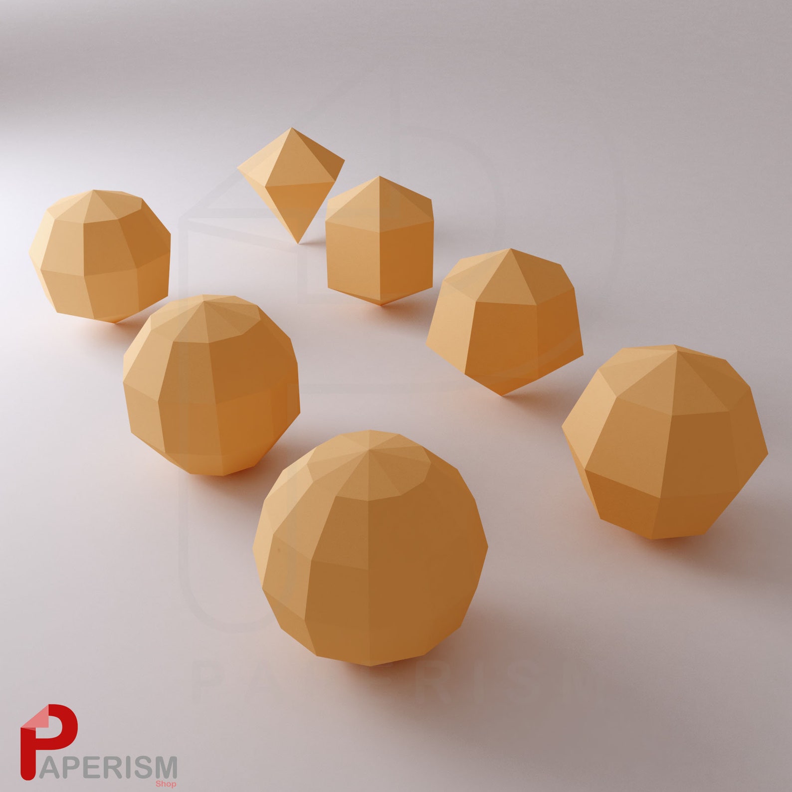 Nets of 3d Platonic Solid Set 6, DIY Polyhedron Models, Build 3d Shape ...