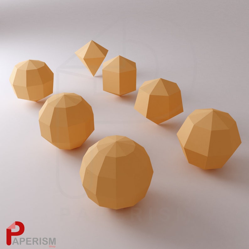 Nets of 3d Platonic Solid Set 6, DIY Polyhedron Models, Build 3d Shape ...