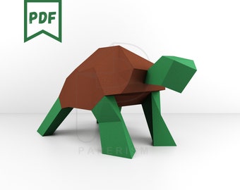 Turtle 3d Papercraft Low Poly Abstract Turtle Model Origami - Etsy