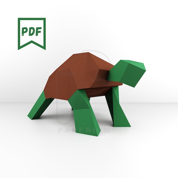 Turtle 3d Papercraft Low Poly Abstract Turtle Model Origami - Etsy