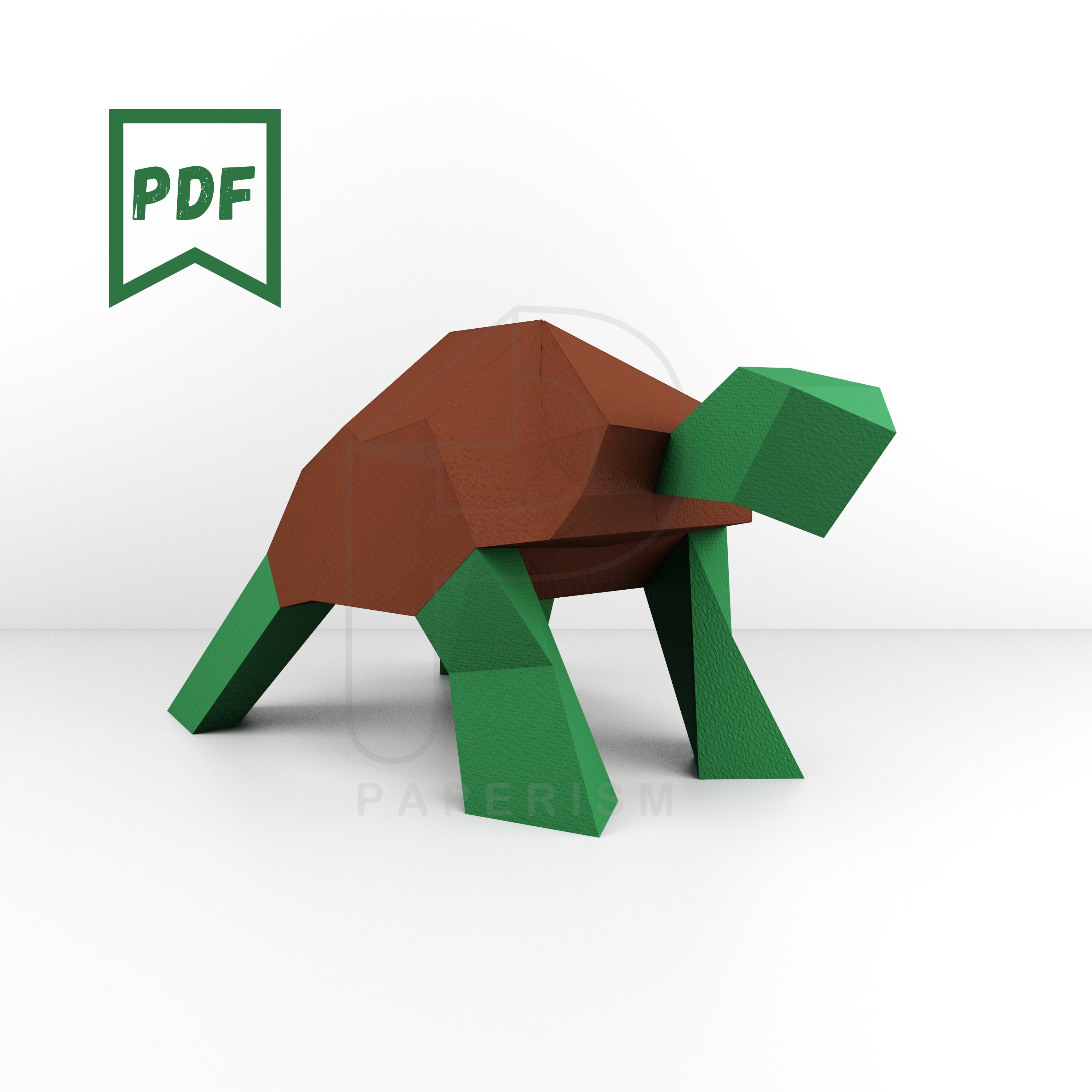 Tortuga 3d papercraft low poly modelo de tortuga abstracta - Etsy España