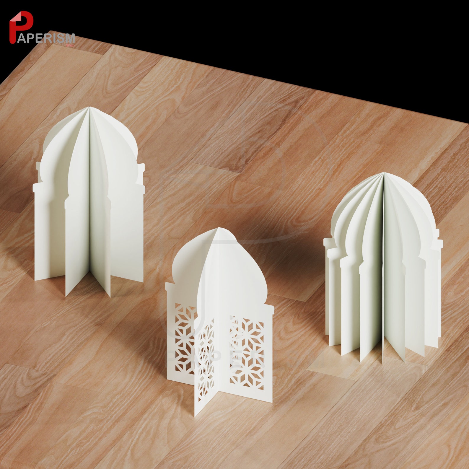3D Hanging Mosque Papercraft, PRINTABLE Ramadan Decoration, SVG Paper ...