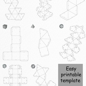 Basic Shapes Nets Papercrafts, 3d Platonic Solid Set 1, DIY Polyhedron ...