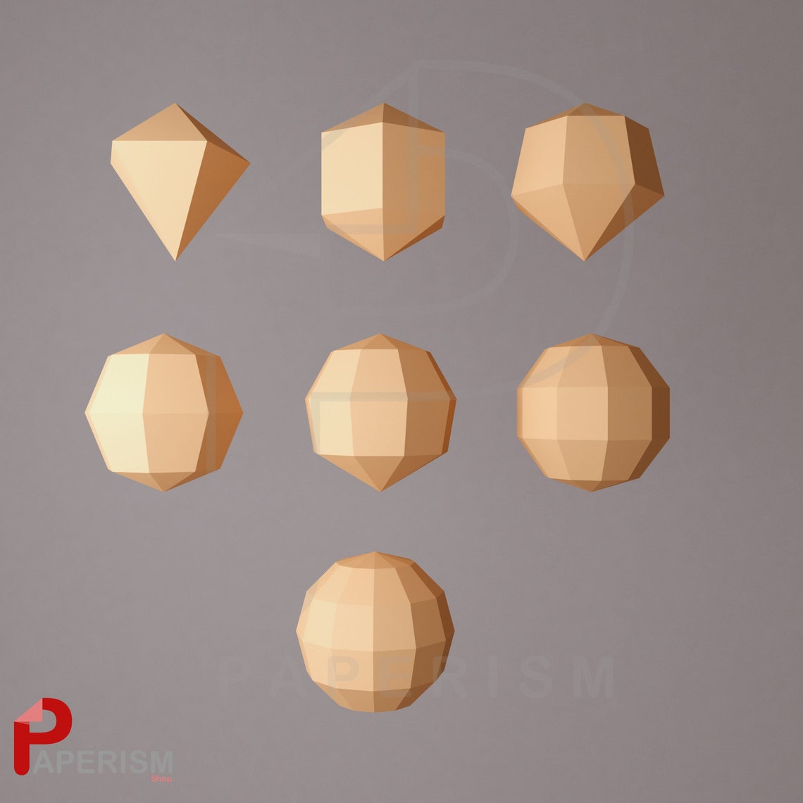Nets of 3d Platonic Solid Set 6, DIY Polyhedron Models, Build 3d Shape ...
