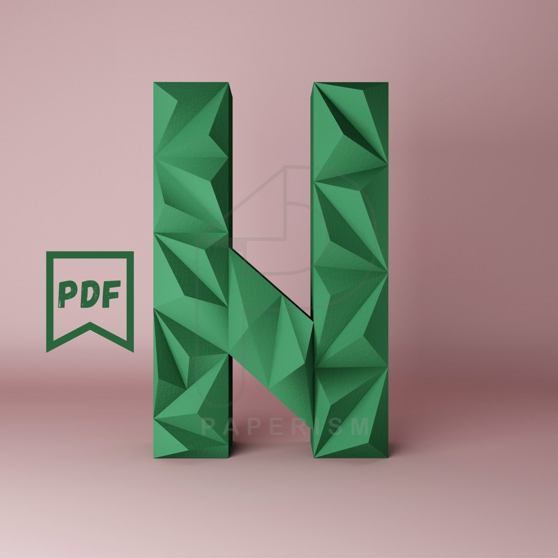 N Low Poly Papercraft Letter Alphabet N 3D 3D Lyric Gift - Etsy
